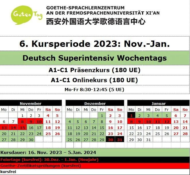 German Super Intensive Weekdays – Goethe SLZ